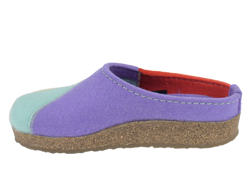 Haflinger Felt Clogs Patchwork Orchid | Unisex Clogs | Shoegarden UK