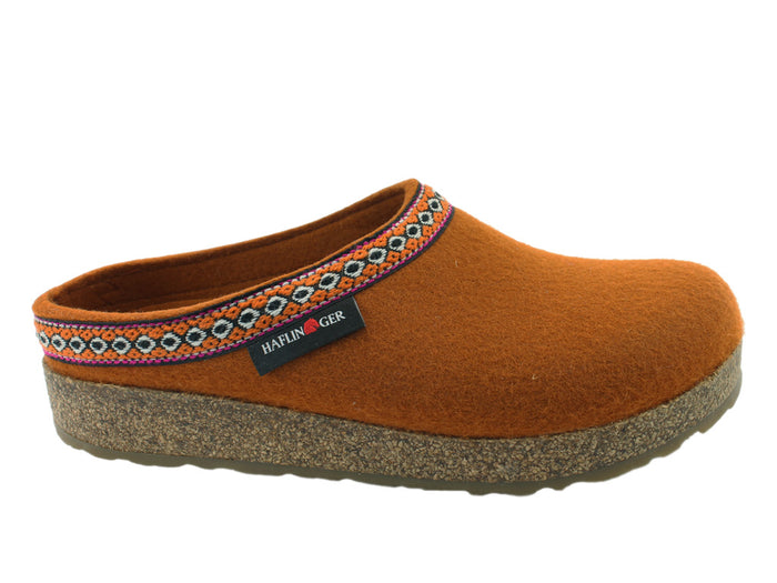 Haflinger Clogs Grizzly Franzl Pumpkin | Women's felt clogs | Shoegarden UK