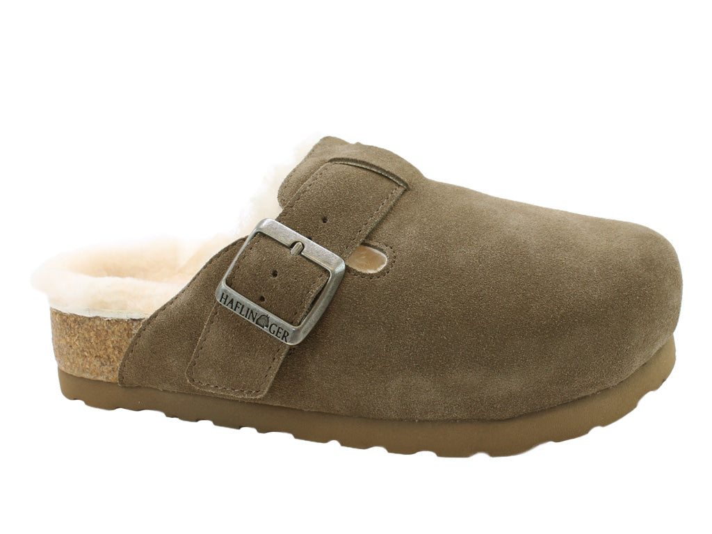 Haflinger Sheepskin Hawk Shitake | Women's Clogs | Shoegarden UK