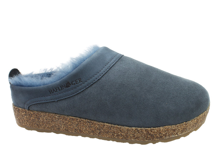 Haflinger Sheepskin Snowbird Navy | Unisex Clogs | Shoegarden UK