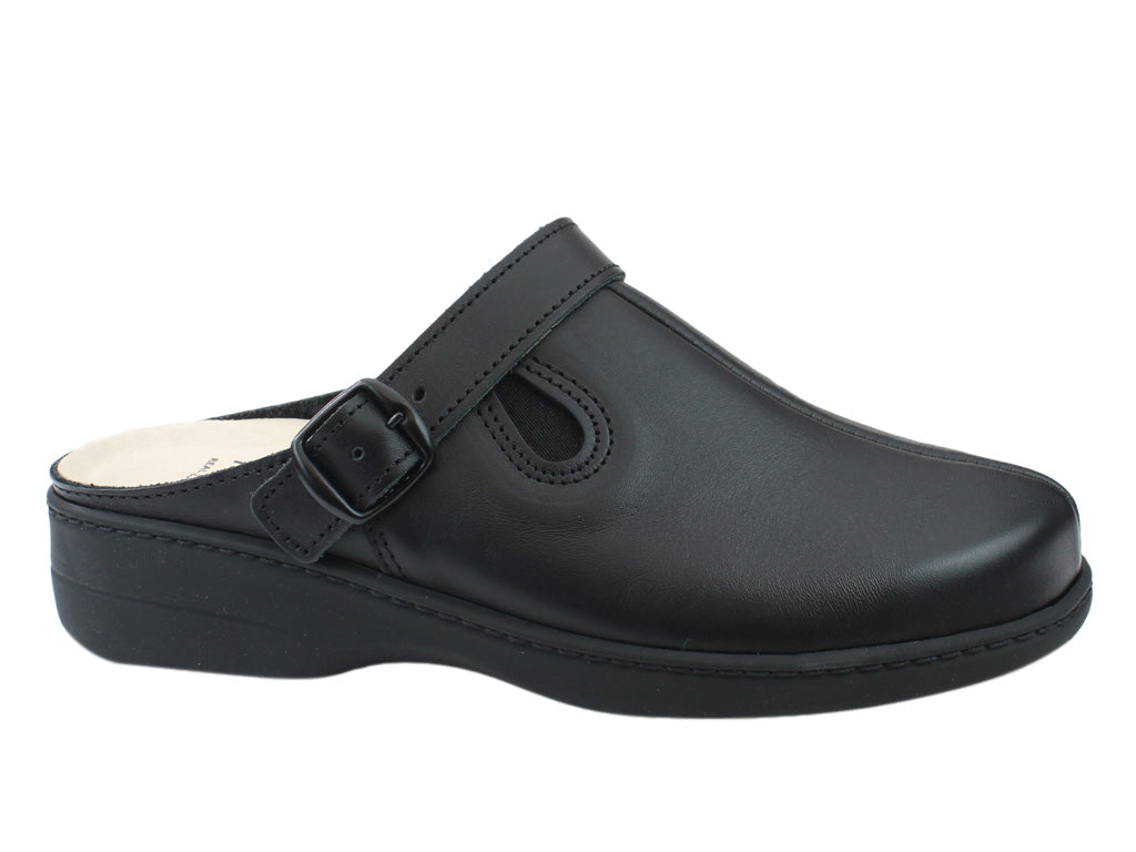 OmaKing Loosu Classic leather work clogs Black |leather sandals ...